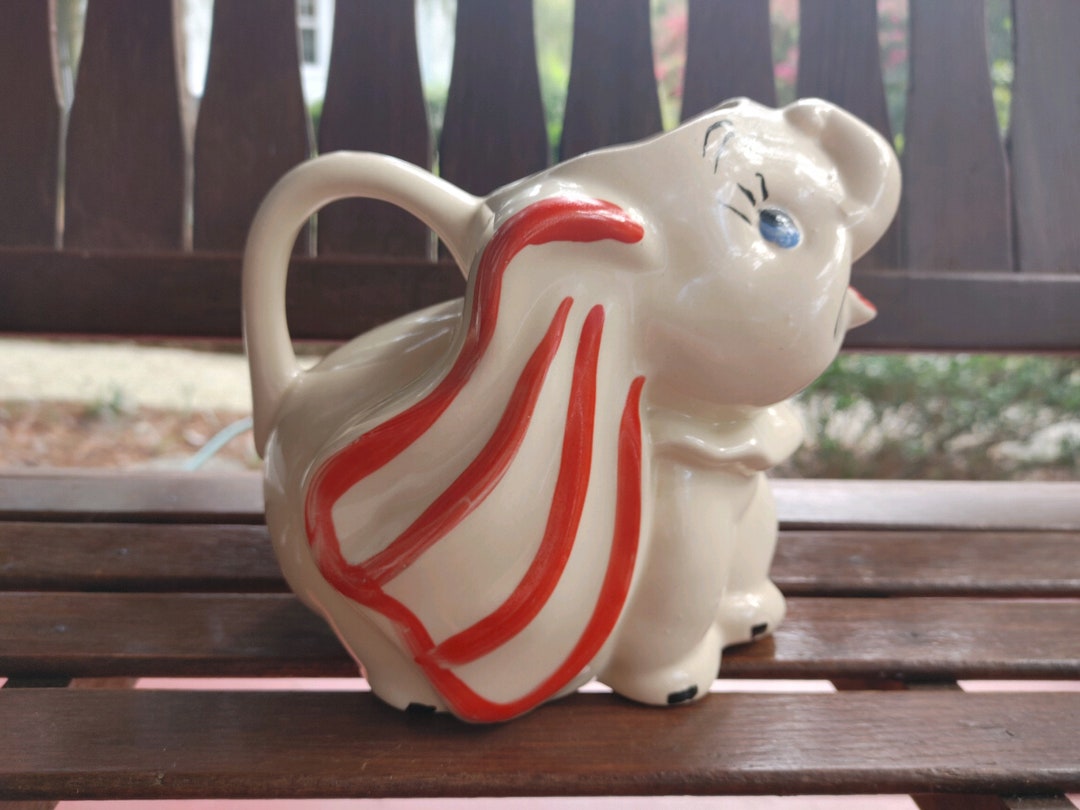 Elephant Pitcher Vintage Hand-painted MCM Stoneware - Etsy