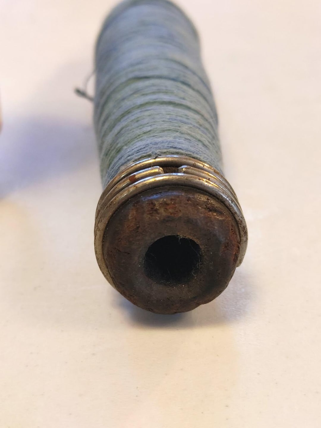 Antique Wooden Textile Mill Spool Bobbin Spindle W Blue Thread - Etsy