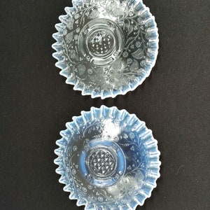 Fenne Glassworks of Germany tree of Love Pattern Opalescent Pair of ...