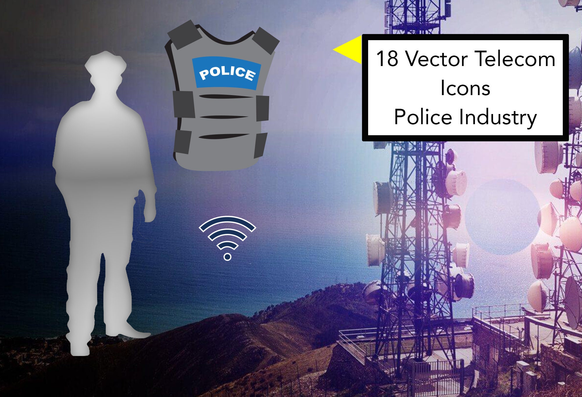 Telecom Icons for the Police and First Responder Industry - Etsy