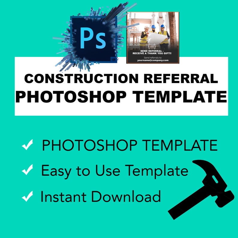 Construction Referral Program Graphic Design Photoshop | Etsy