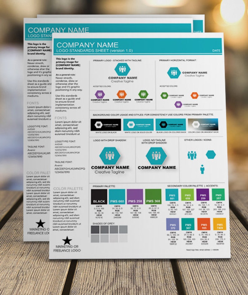 Branding Style Guide Illustrator Template - Etsy