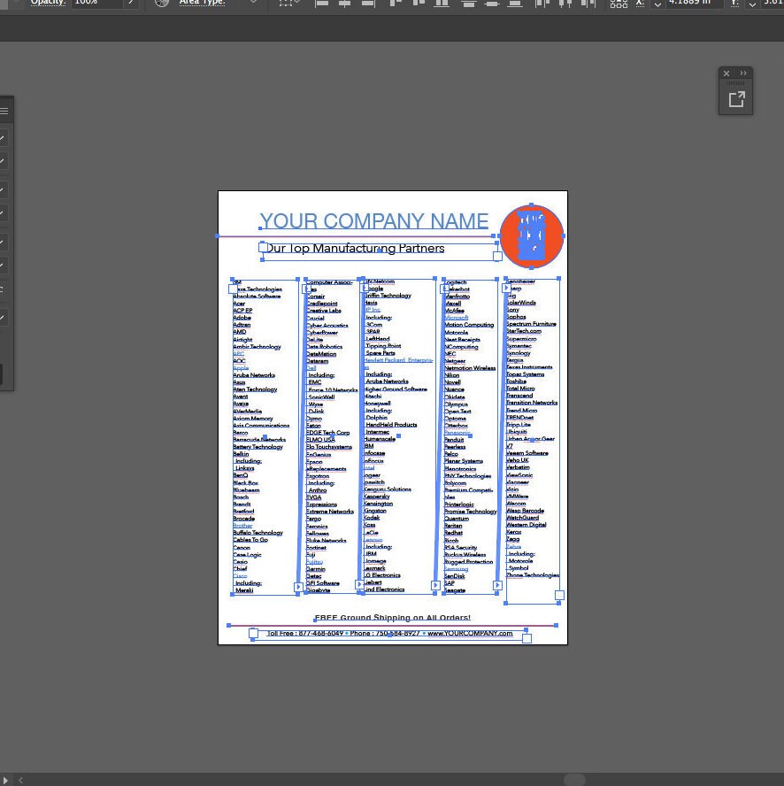 Vendor List Sell Sheet Vector Illustrator Template - Etsy