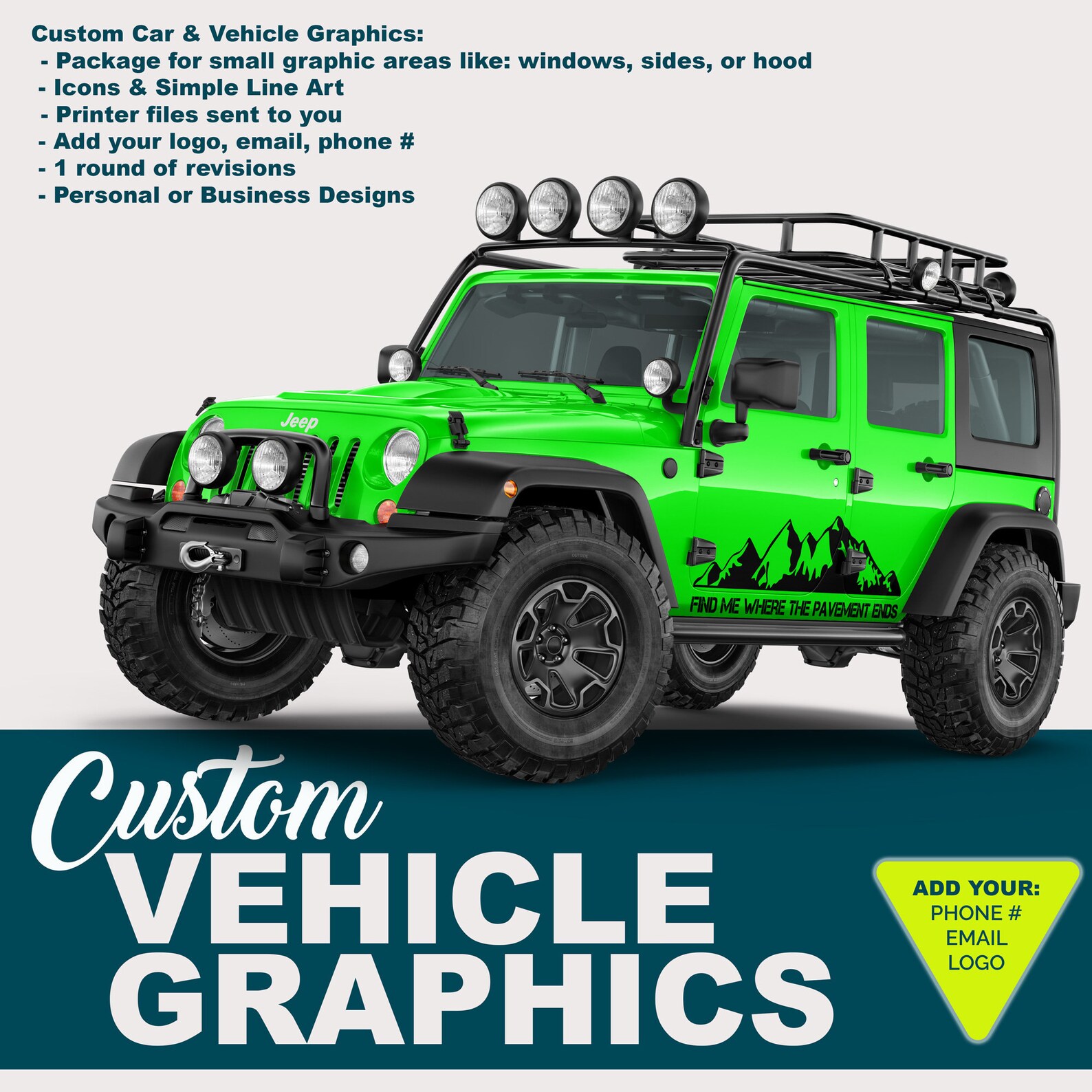 Car Graphics Custom Vehicle Graphics - Etsy