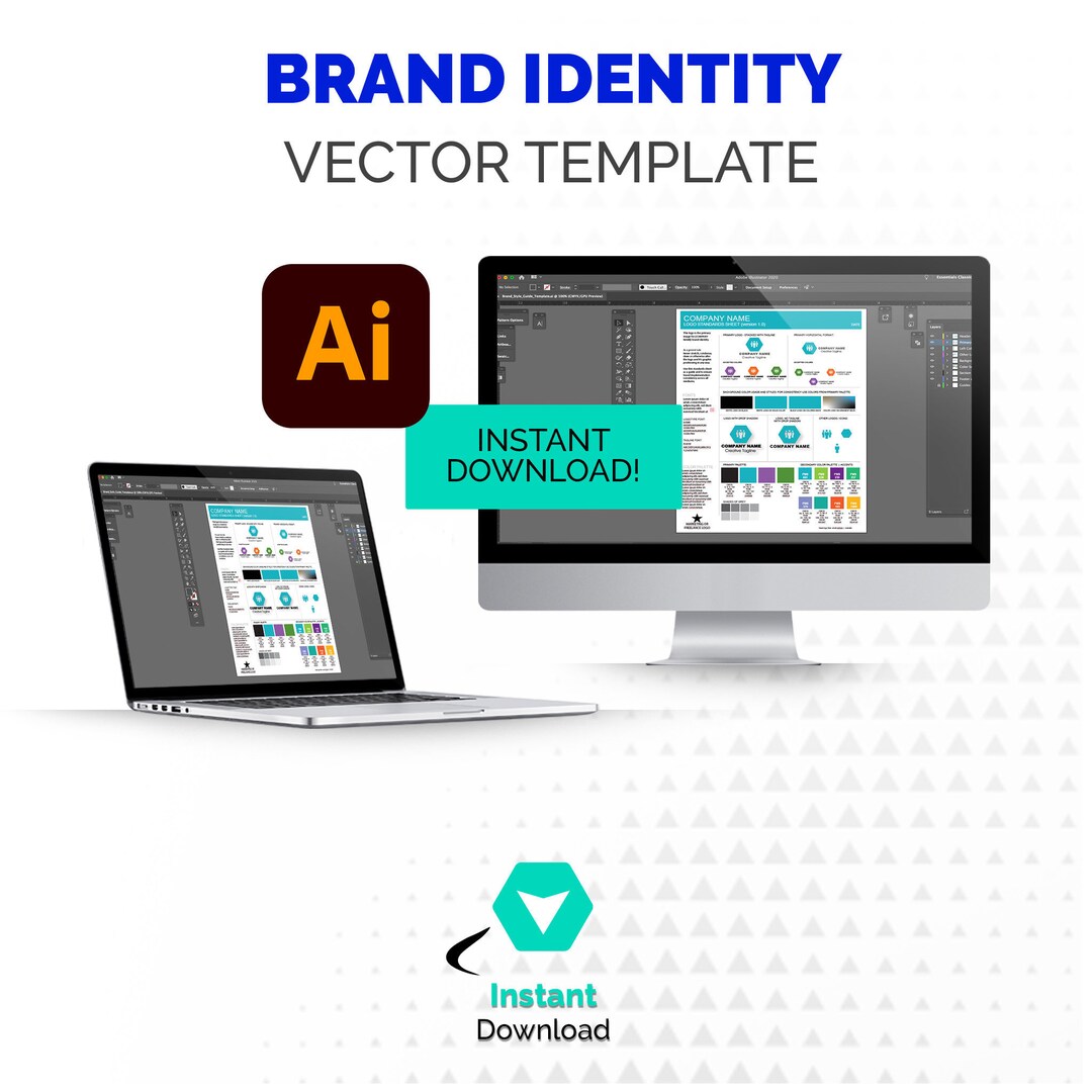 Branding Style Guide Illustrator Template - Etsy