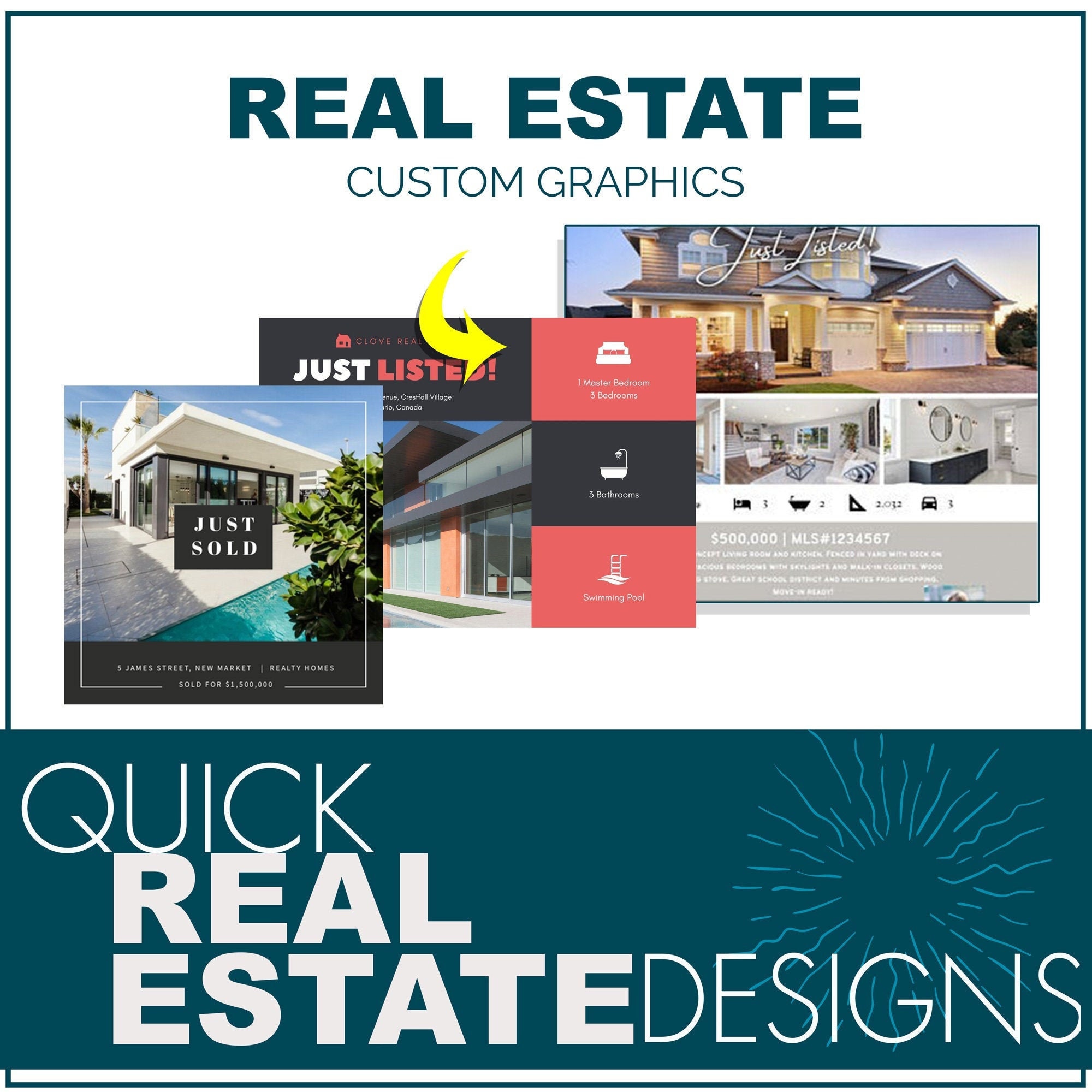 Easy Custom Real Estate Graphics for Sale & Just Sold Social Media ...