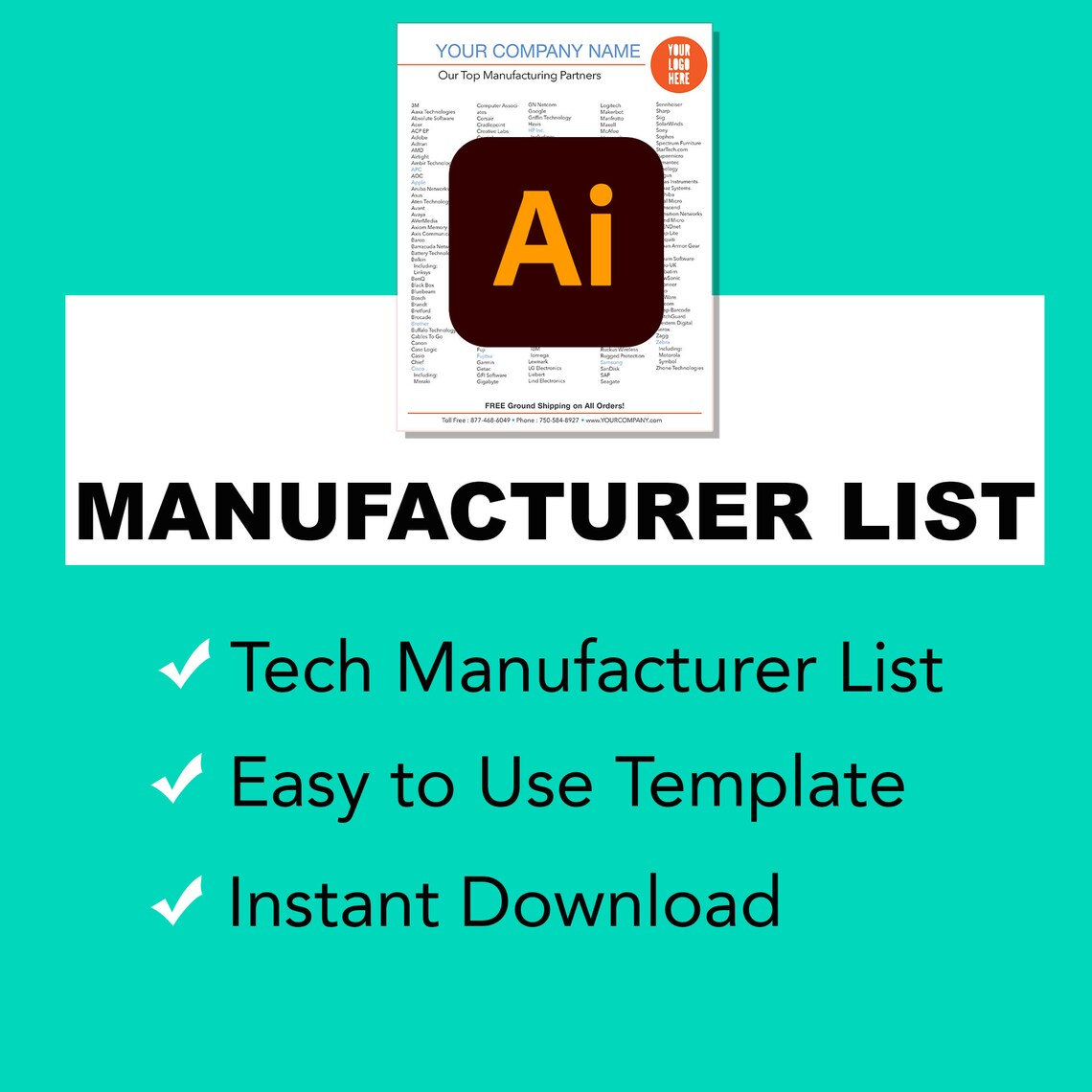 Vendor List Sell Sheet Vector Illustrator Template - Etsy