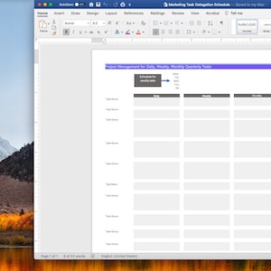Task Delegation Spreadsheet Template Microsoft Word - Etsy