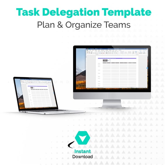Task Delegation Spreadsheet Template Microsoft Word - Etsy