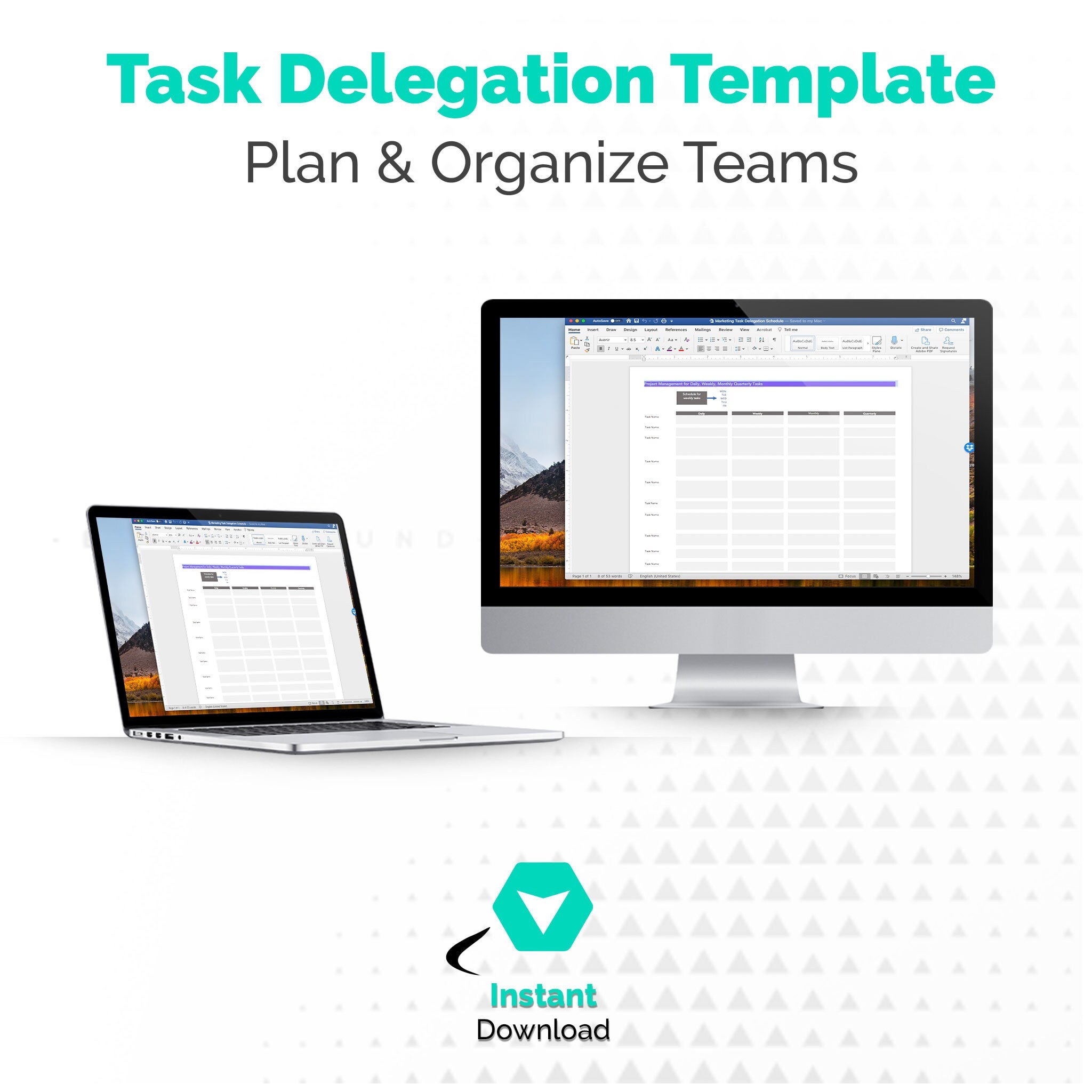 Task Delegation Spreadsheet Template Microsoft Word - Etsy