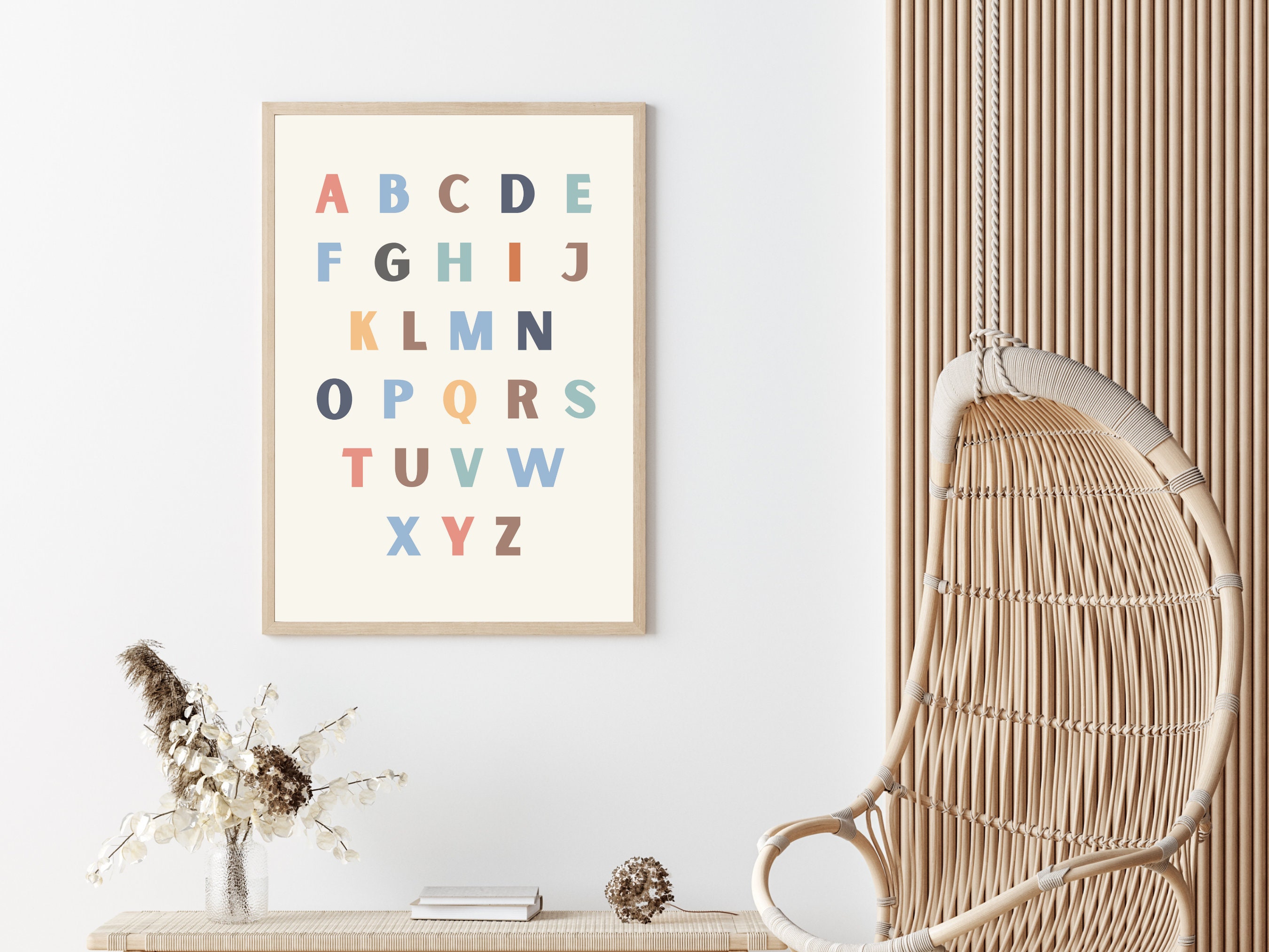Learning Chart Alphabet Chart Playroom Decor Classroom Decor Printable ...