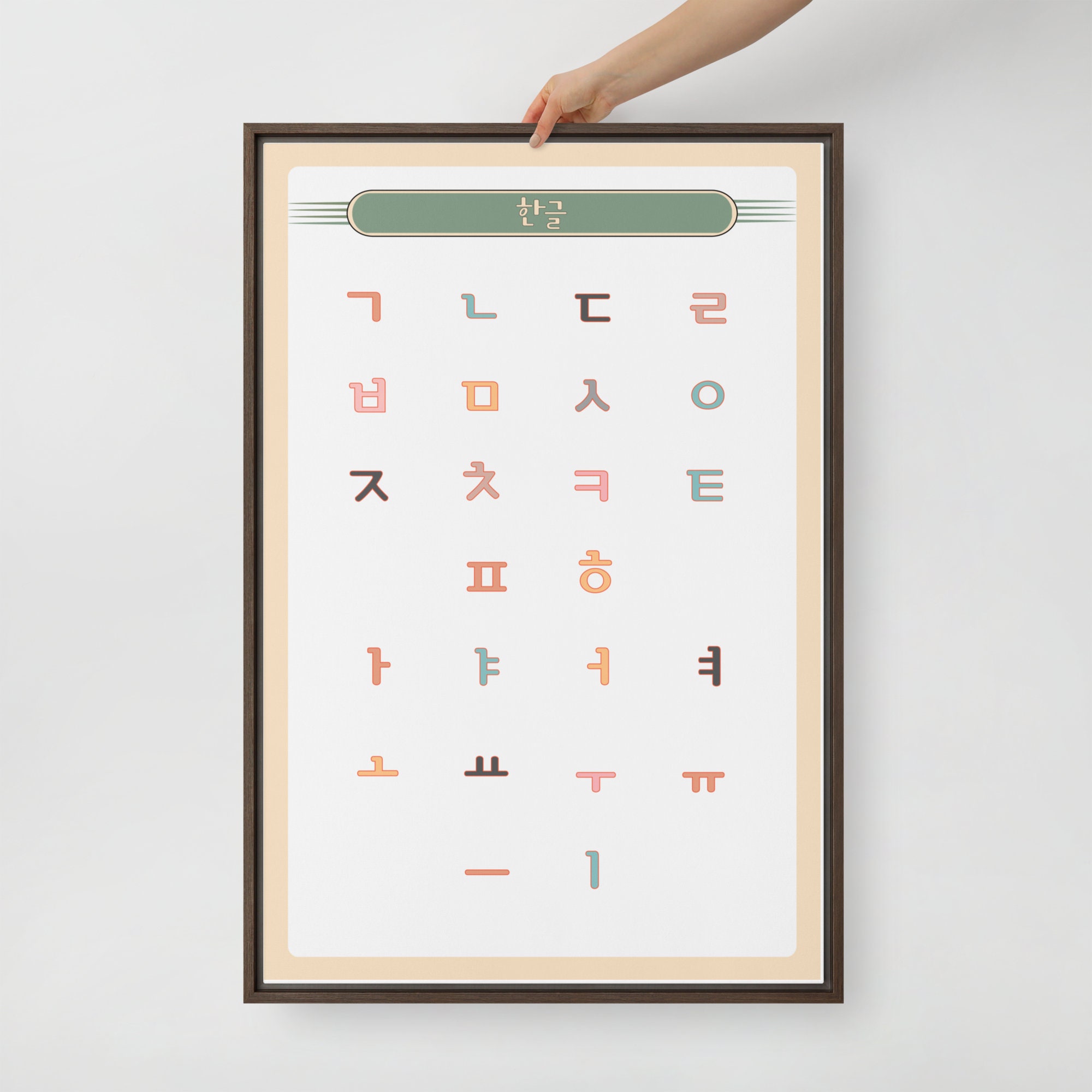 Hangul Chart for Teacher Gift for Baby Shower Gift Educational Poster ...