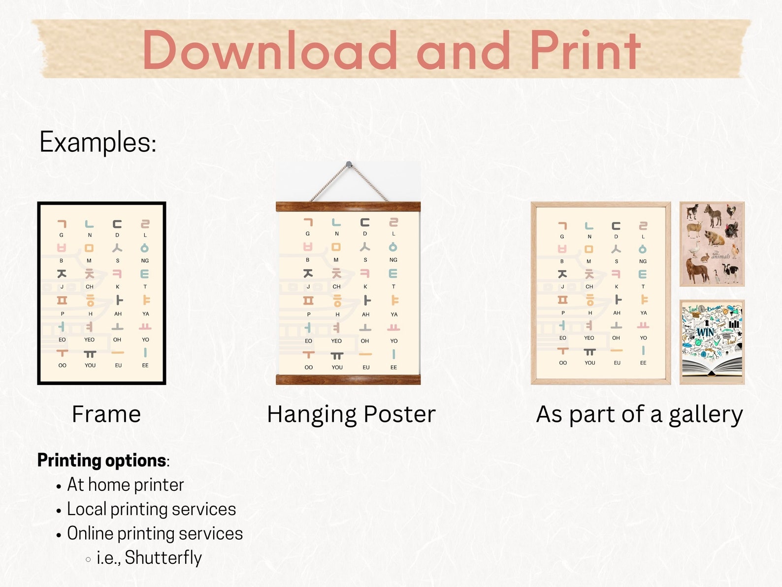 Educational Korean Alphabet Hangul Chart Basic Hangul Chart Printable ...