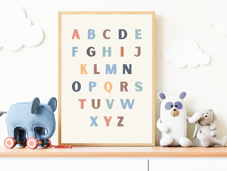 Learning Chart Alphabet Chart Playroom Decor Classroom Decor - Etsy