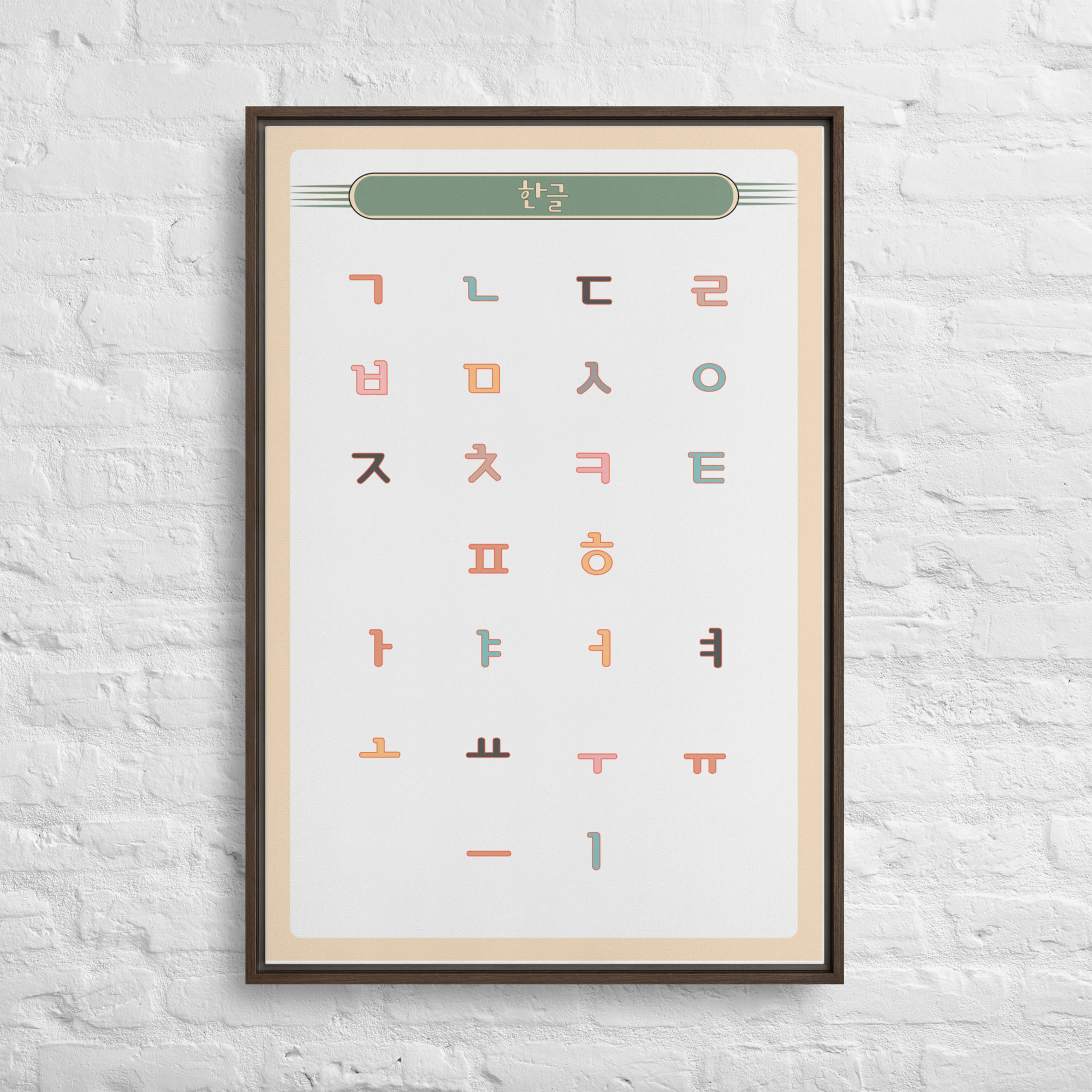 Hangul Chart for Teacher Gift for Baby Shower Gift Educational Poster ...