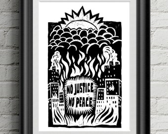 No Justice No Peace Print, Socialist, Anti Capitalist, Anarchist ...