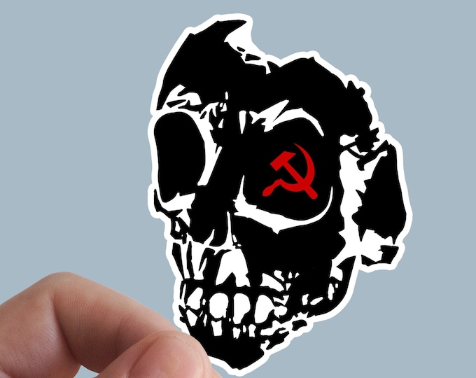 Hammer and Sickle Sticker, Vinyl Stickers, Socialism, Communist, Skull ...