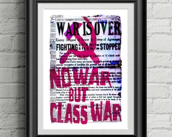 Leftist Poster: No War but Class War, Retro 1920s Style Socialism ...