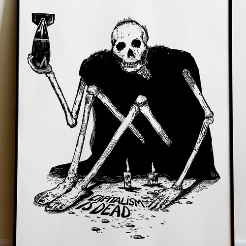 Capitalism is Dead Print Communism Resist Marxism Anarchy | Etsy