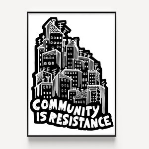 Community is Resistance Poster, Rights, Equality, No One is Illegal ...