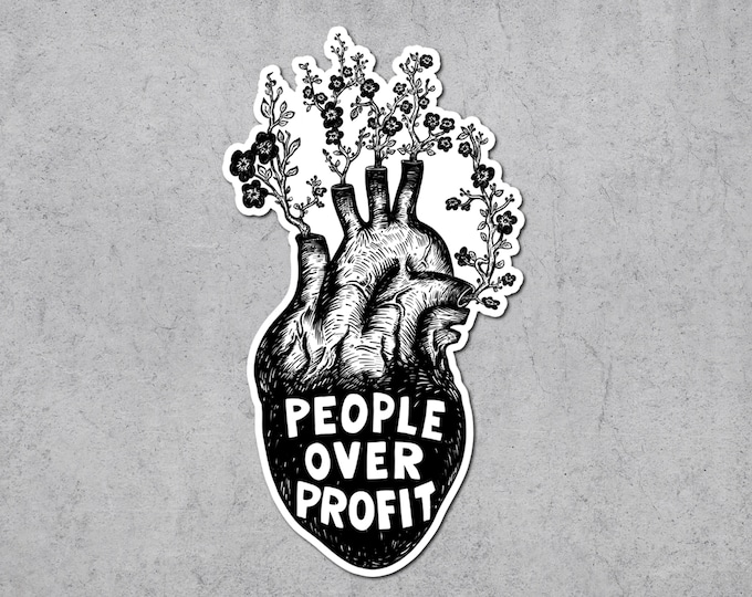 People Over Profit Sticker, Rights, Anti Capitalist, Vinyl Sticker ...