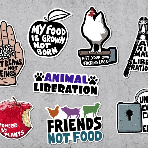 Vegan Sticker Veganism Vinyl Sticker Vegetarian Stickers - Etsy