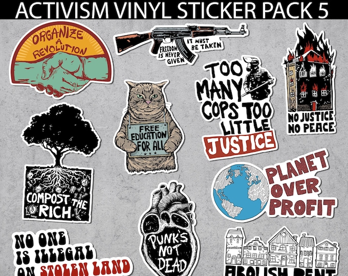 Activism Sticker Pack 5, Punk, Leftist, Communism, Coupon, Eat the Rich ...
