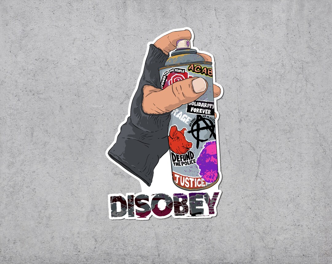 Disobey Sticker Eat the Rich Anti Capitalist Acab - Etsy