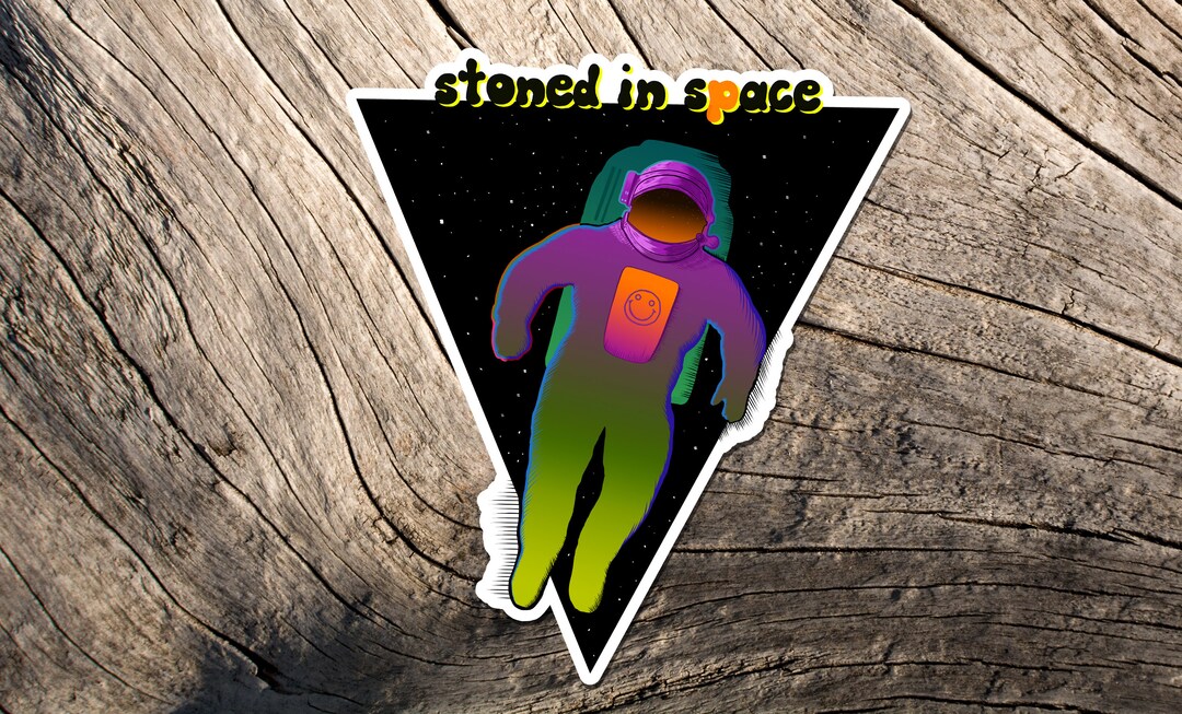 Stoned in Space Cannabis Weed Sticker Best Friend Gift Laptop Decals ...