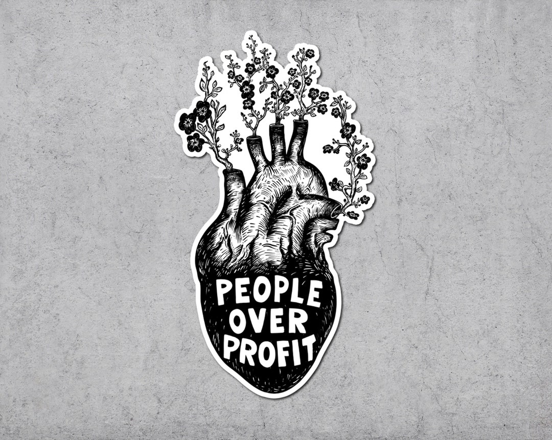 People Over Profit Sticker, Rights, Anti Capitalist - Etsy