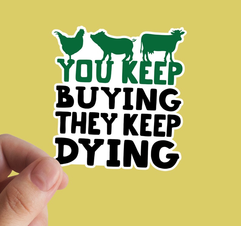 Vegan Sticker Veganism Vinyl Sticker Vegetarian Stickers - Etsy