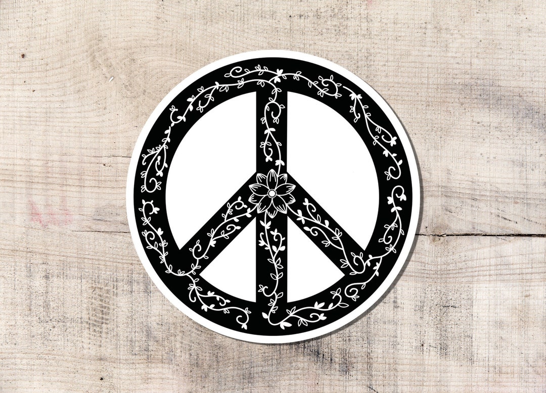 Peace Sign Sticker, Vinyl Sticker, Decals, Flower Power, Protection ...