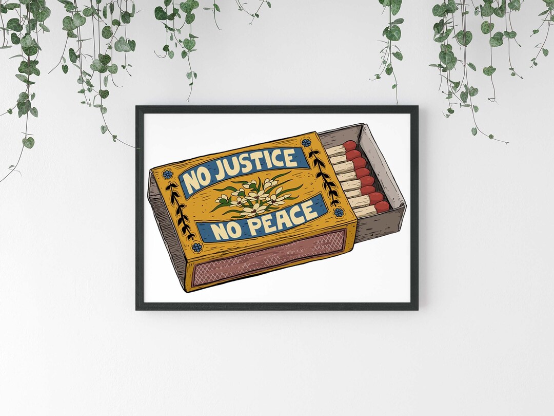 No Justice No Peace Poster, Leftist, Art Print, Anti Capitalism ...