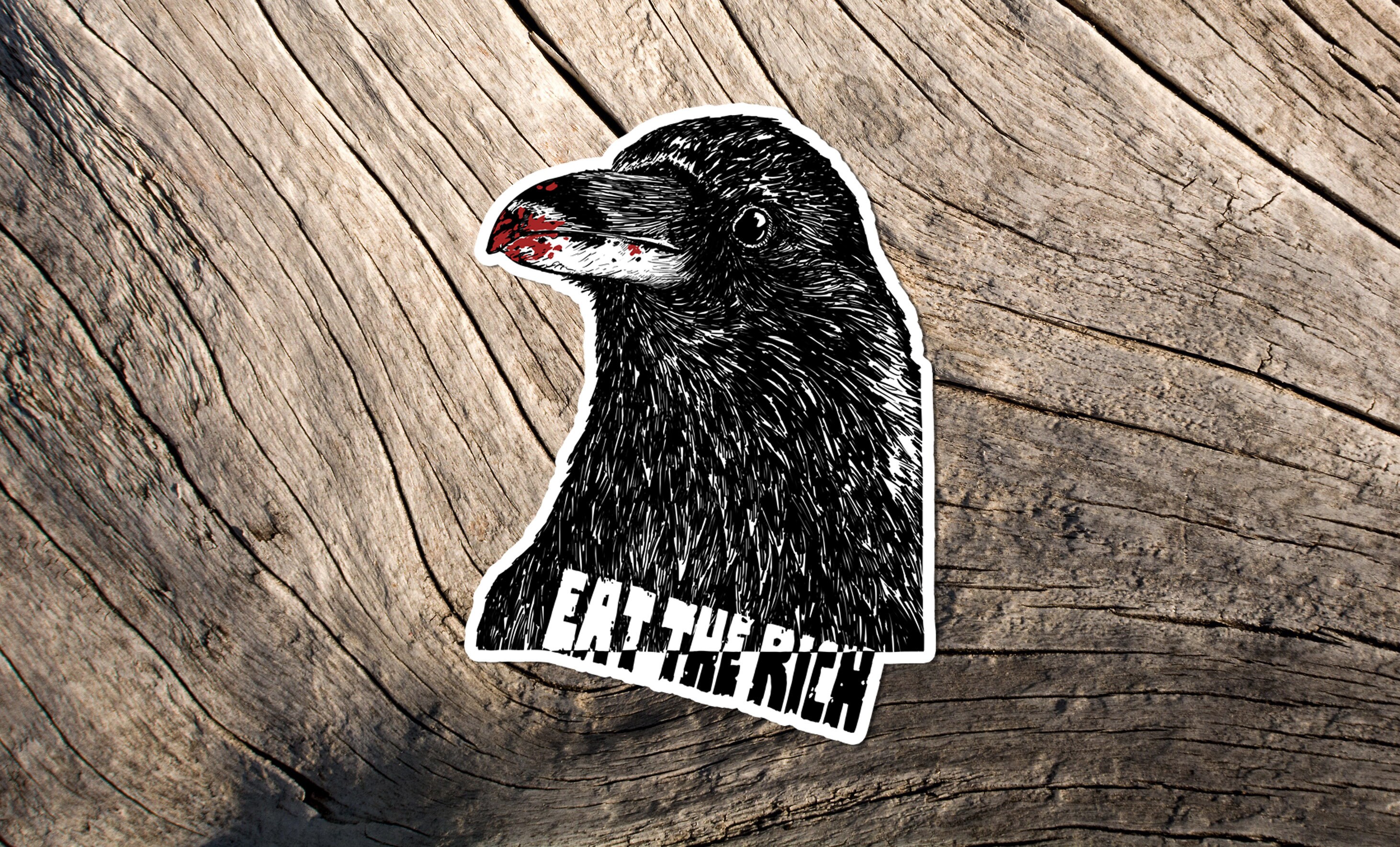 Eat the Rich Sticker Leftist Anarchy Raven Socialism Eat - Etsy