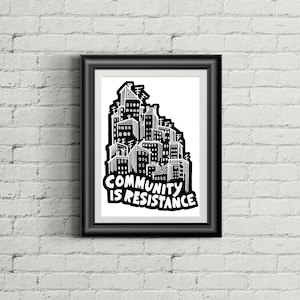 Community is Resistance Poster, Rights, Equality, No One is Illegal ...