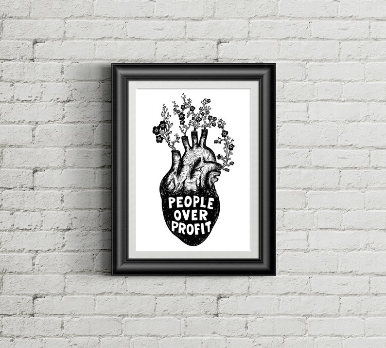 People Over Profit Print, Leftist, Anti Capitalism Poster - Etsy