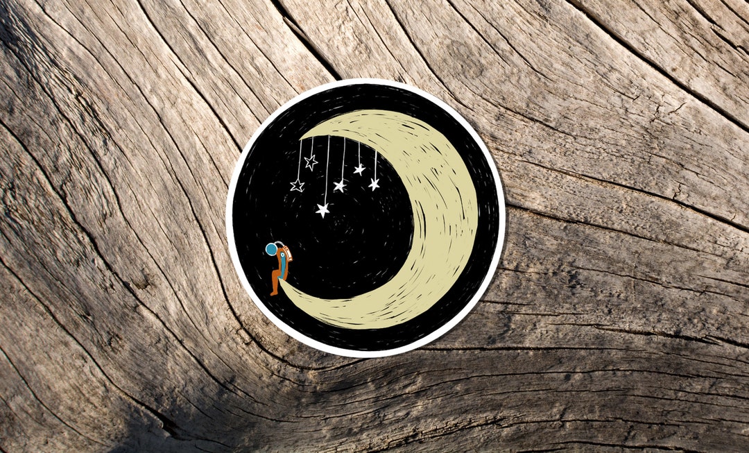 Moon and Stars, Laptop Stickers, Sci Fi, Decal, Space, Vinyl Stickers ...