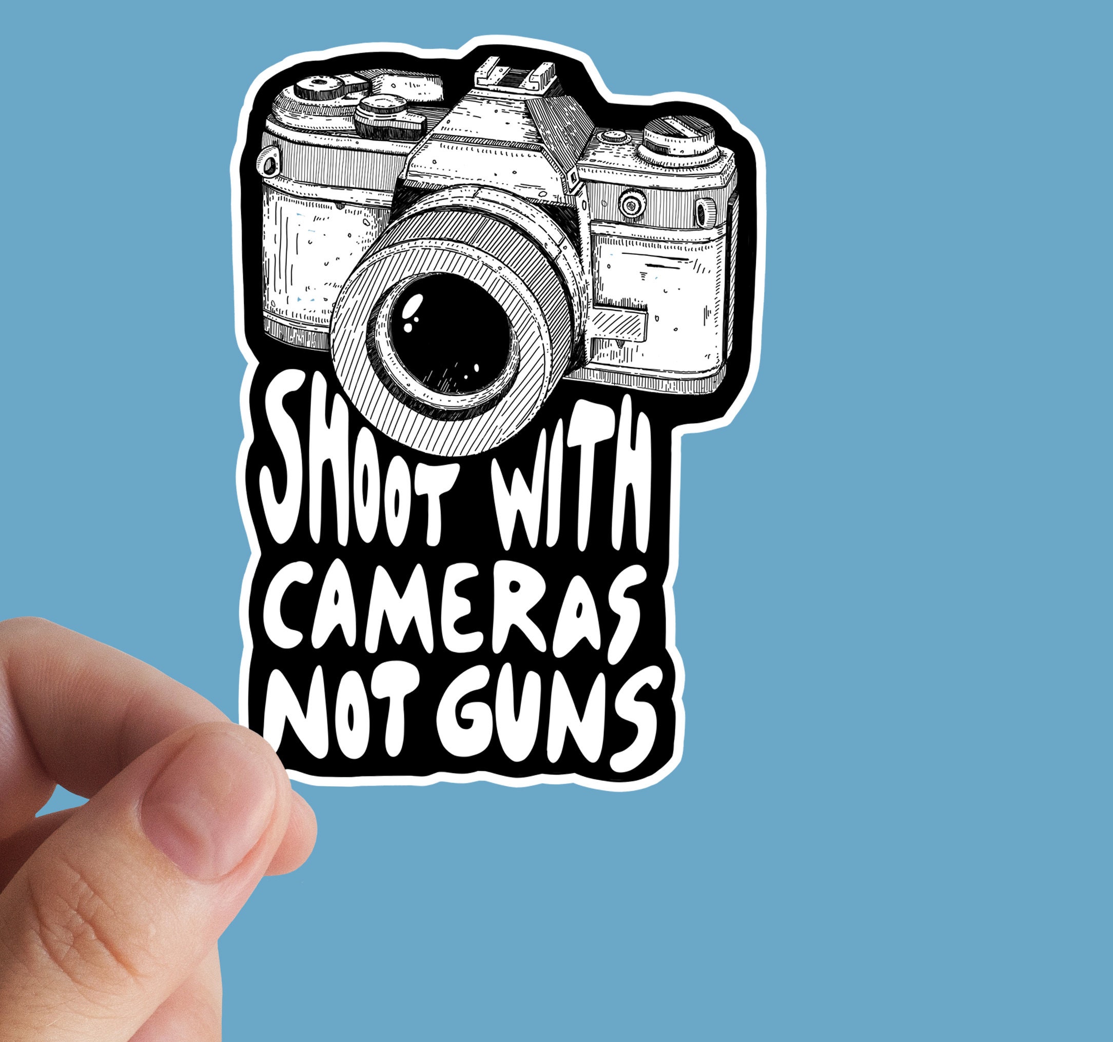 Shoot With Cameras Sticker No Guns Guns Protest Vinyl | Etsy