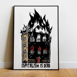 Capitalism is Dead Print, Communism, Leftist, Resist, Communist, Anti ...