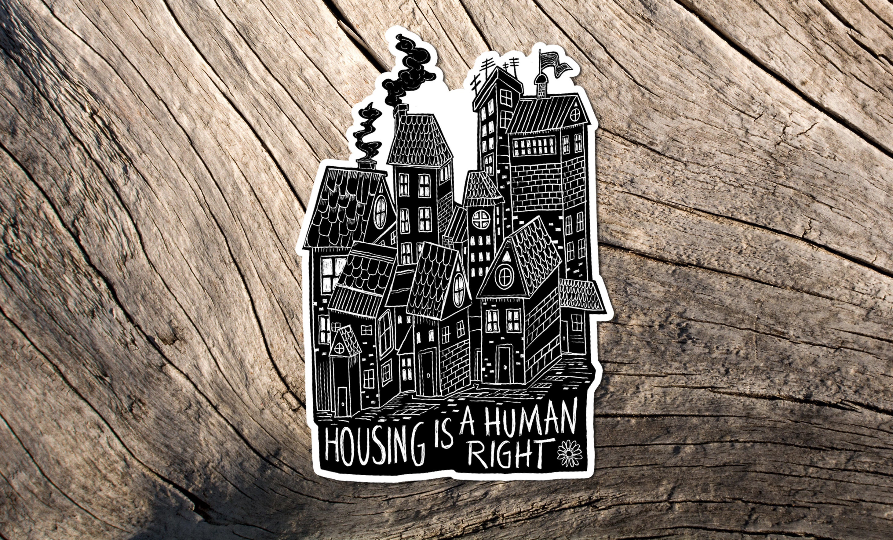 Housing is A Human Right Sticker Anti Capitalist No Human is | Etsy