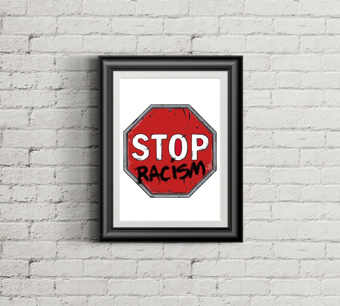 Stop Racism Print Rights Anarchy Poster Prints No Racism - Etsy UK