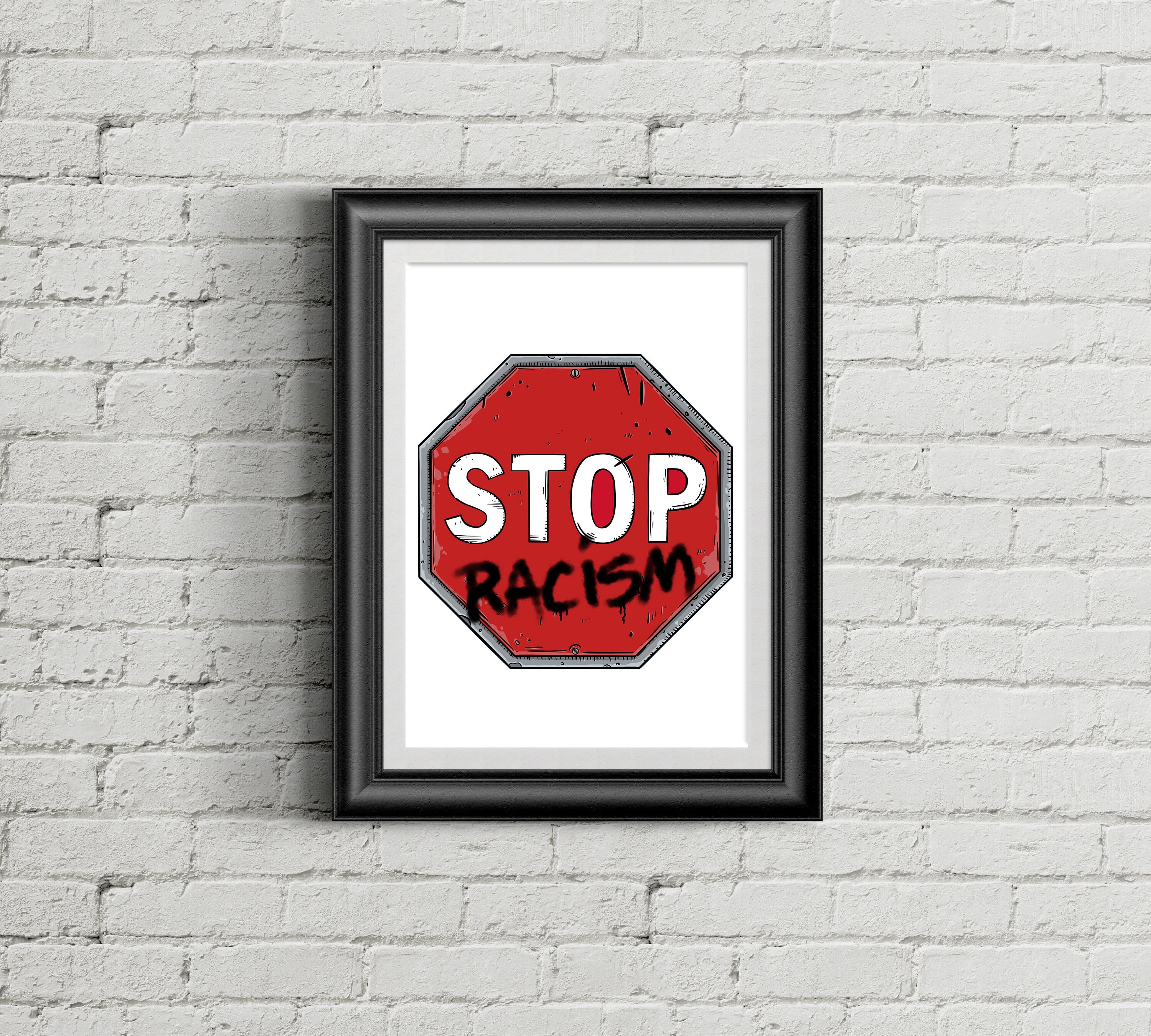 Stop Racism Print Rights Anarchy Poster Prints No Racism - Etsy UK