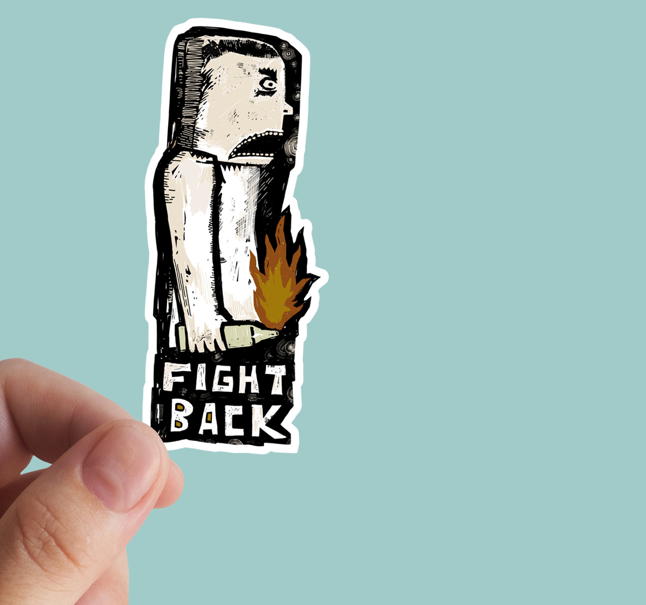 Fight Back Sticker Leftist Laptop Stickers Anarchy Anti - Etsy