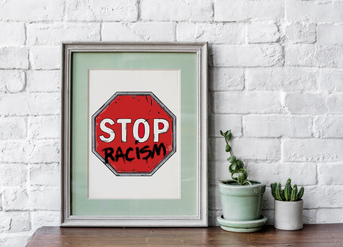 Stop Racism Print Rights Anarchy Poster Prints No Racism - Etsy UK