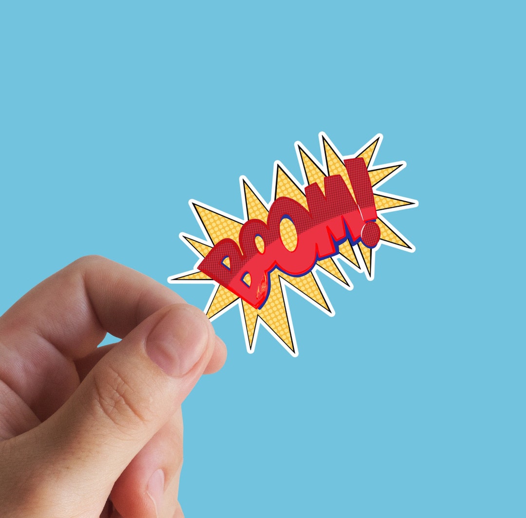 Boom Sticker, Retro, Font Sticker, Stickers Laptop, Laptop Decals ...