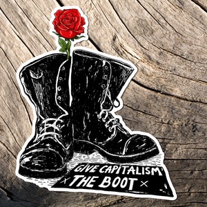 The Boot Sticker, Leftist Sticker, Socialism, Vinyl Sticker, Anarchist ...