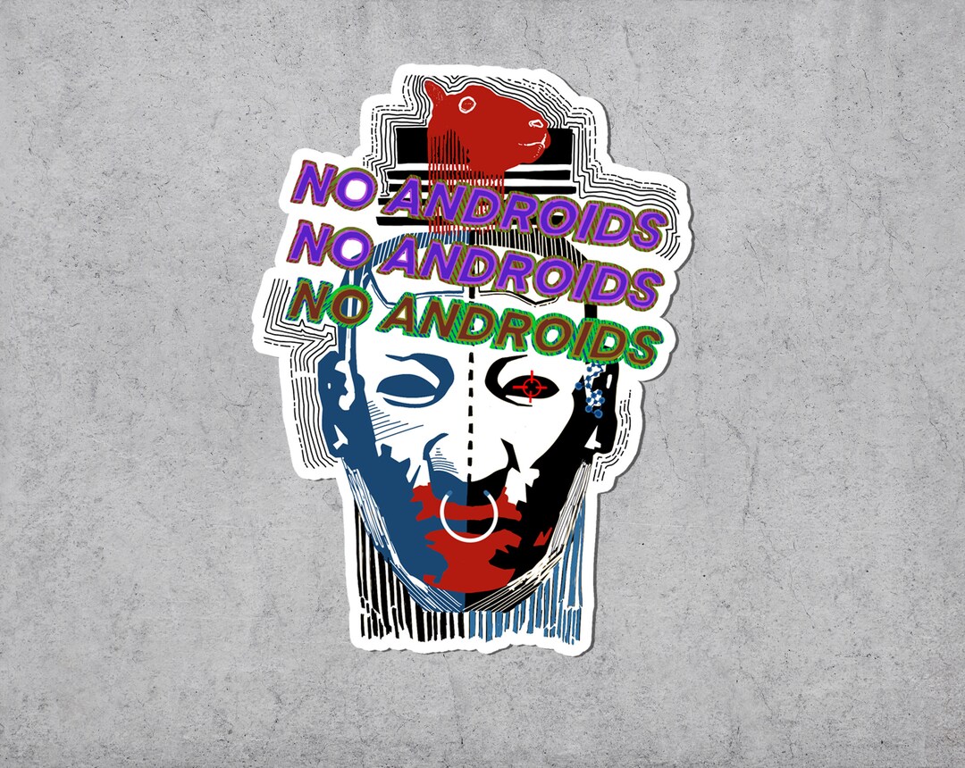 No Androids Sticker, Vinyl Stickers, Hydroflask, Android, Artificial ...