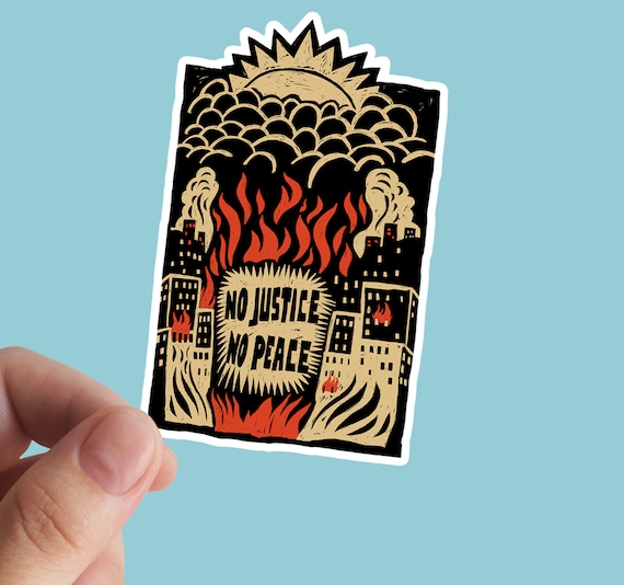 No Justice No Peace Sticker Racism Socialist Eat the Rich | Etsy