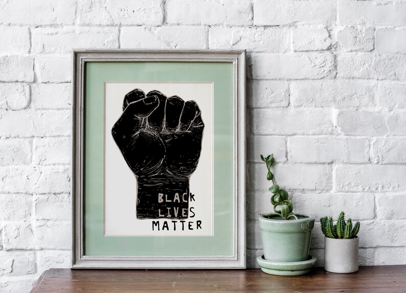 BLM Art Print Black Lives Matter Resist Anarchist - Etsy