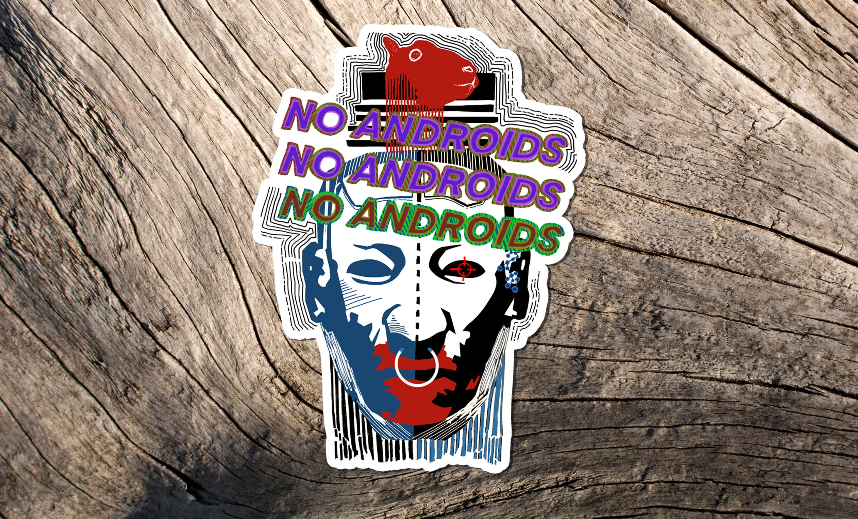 No Androids Sticker Vinyl Stickers Hydroflask Android | Etsy